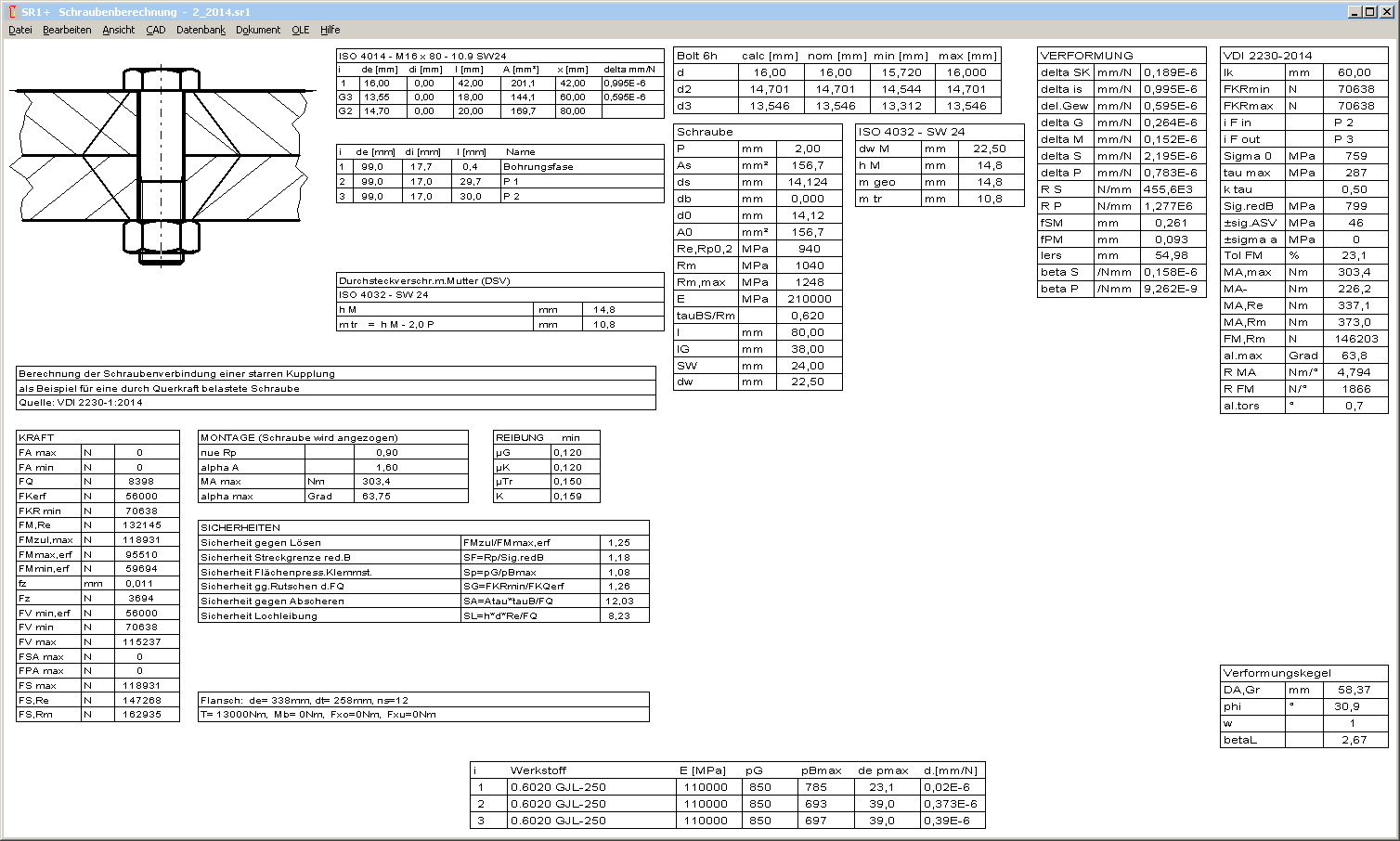 Berechnungsbeispiele aus VDI 2230-1:2014/2015