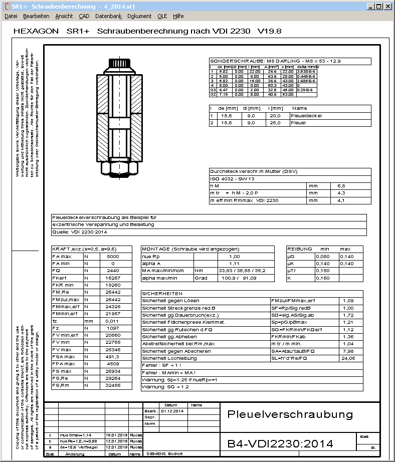 Berechnungsbeispiele aus VDI 2230-1:2014/2015